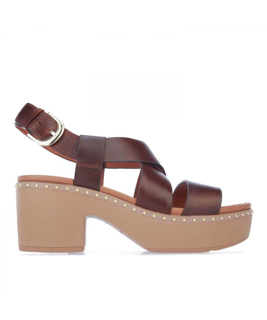 Fitflop Womenss Pilar Back-Strap Leather Clogs in Brown | Lyst UK