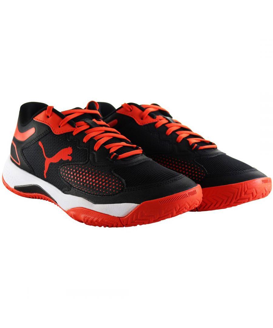 Puma black & red sports shoes store