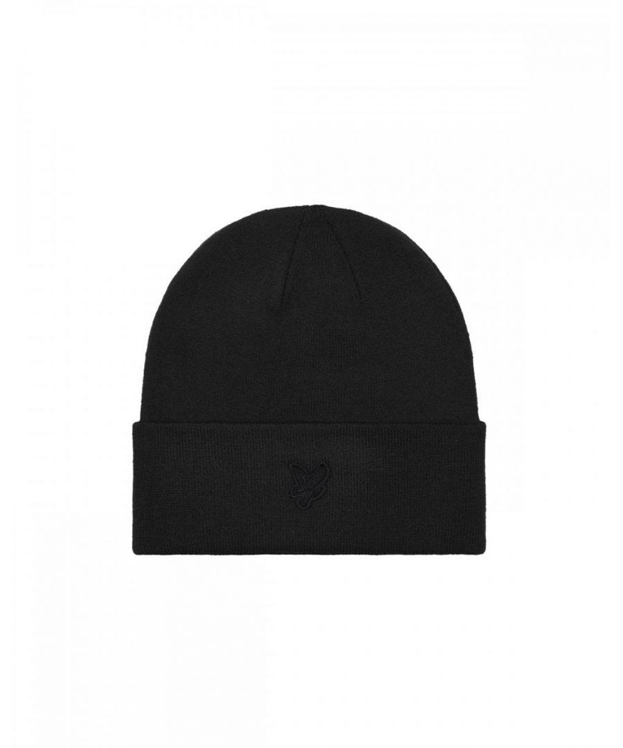 Lyle & Scott Tonal Eagle Beanie in Black for Men | Lyst UK