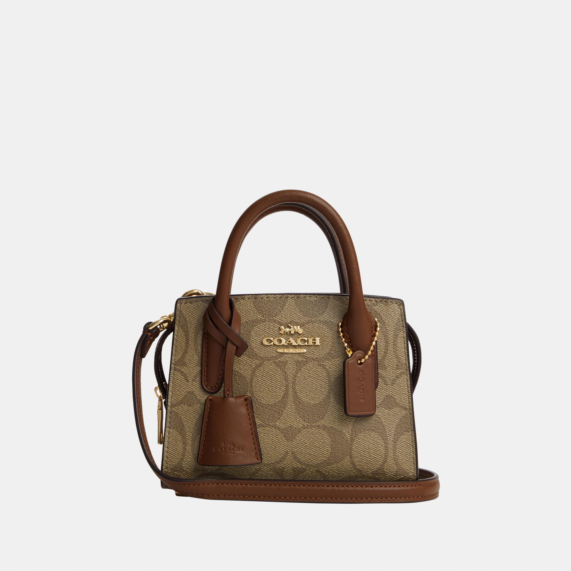 COACH Signature Andrea Mini Carryall Bag in Natural | Lyst UK