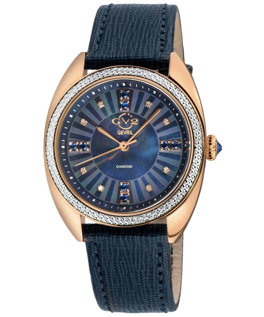 Gv2 Palermo Diamond Swiss Quartz Mop Dial, Genuine Handmade Leather ...
