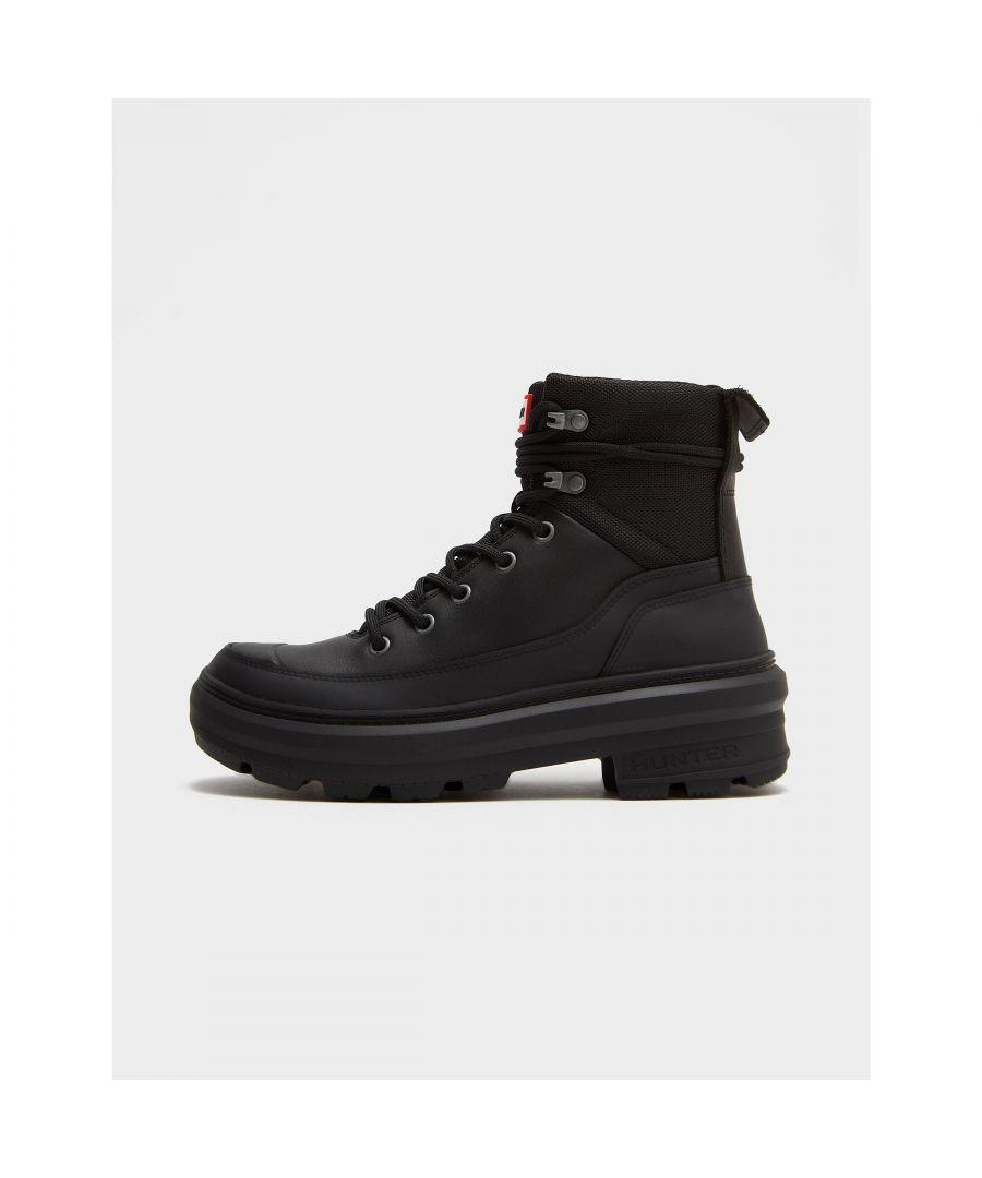 HUNTER Womenss Rebel Explorer Leather Commando Boots in Black | Lyst UK