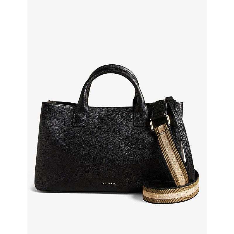 Ted Baker Winisie Branded-strap Leather Bag in Black | Lyst