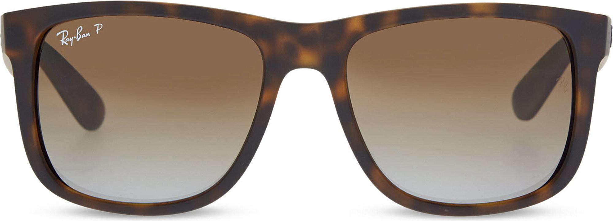 Lyst - Ray-Ban Rb4165 Tortoise Shell Rectangle Sunglasses in Black ...