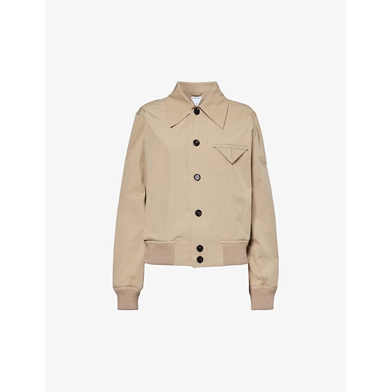 Bottega Veneta Regular-fit Cotton-blend Jacket in Natural | Lyst