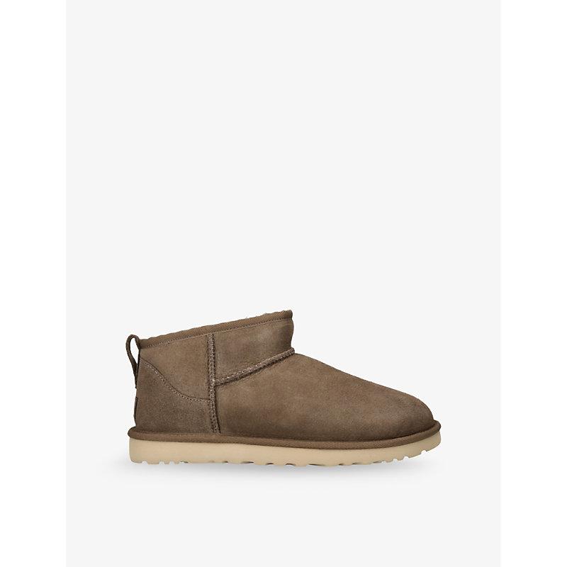 UGG Ultra Mini Logo-Patch Sheepskin Boots in Brown for Men | Lyst