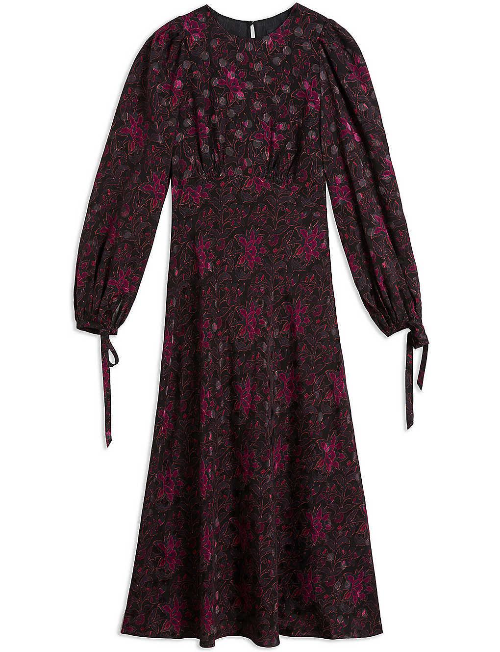 Ted Baker Merlisa Floral Print Woven Midi Dress In Purple Lyst