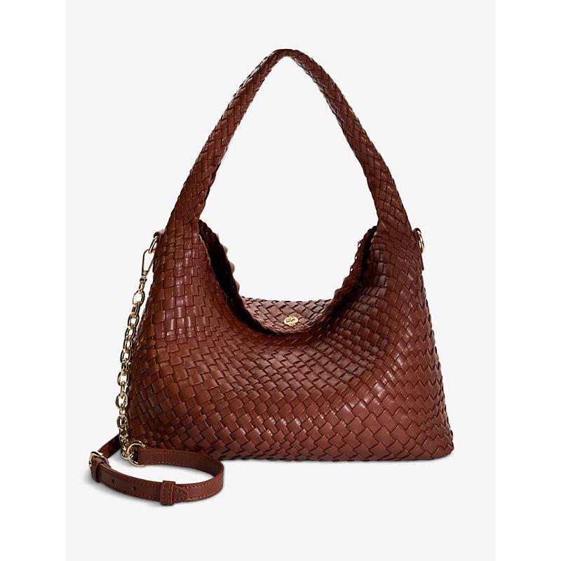 Dune Deliberate Woven Faux-leather Shoulder Bag in Brown | Lyst