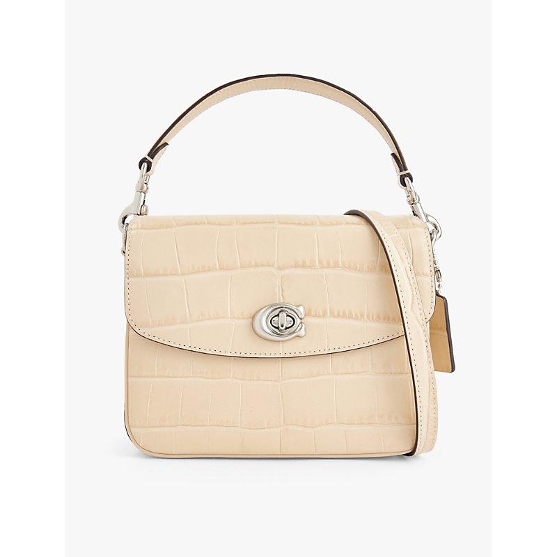 COACH Cassie 19 Crocodile-embossed Leather Crossbody Bag in Natural | Lyst