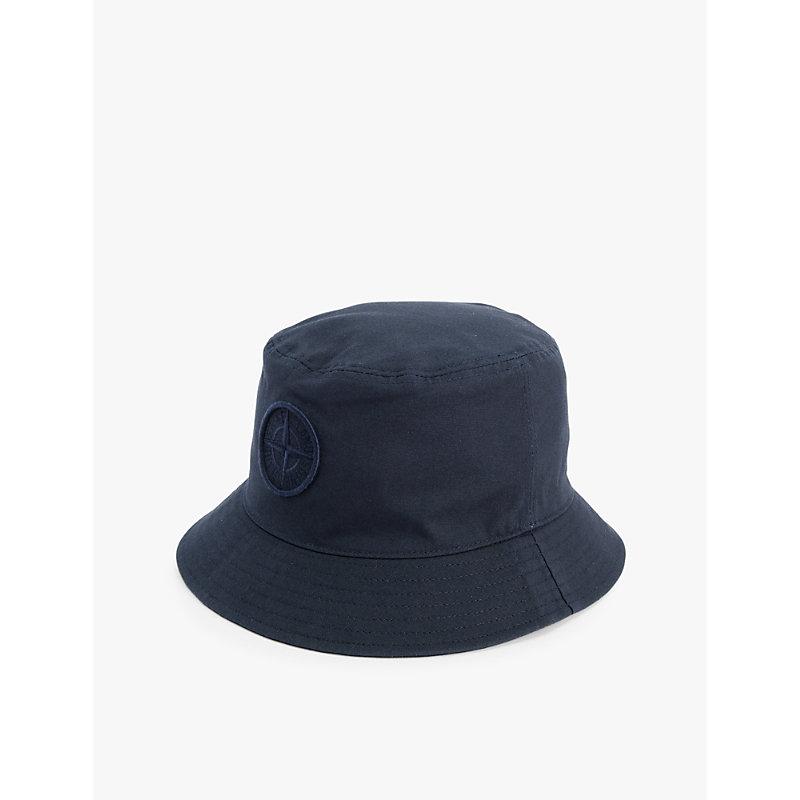Stone Island Compass Embroidered Cotton Bucket Hat in Blue for Men | Lyst