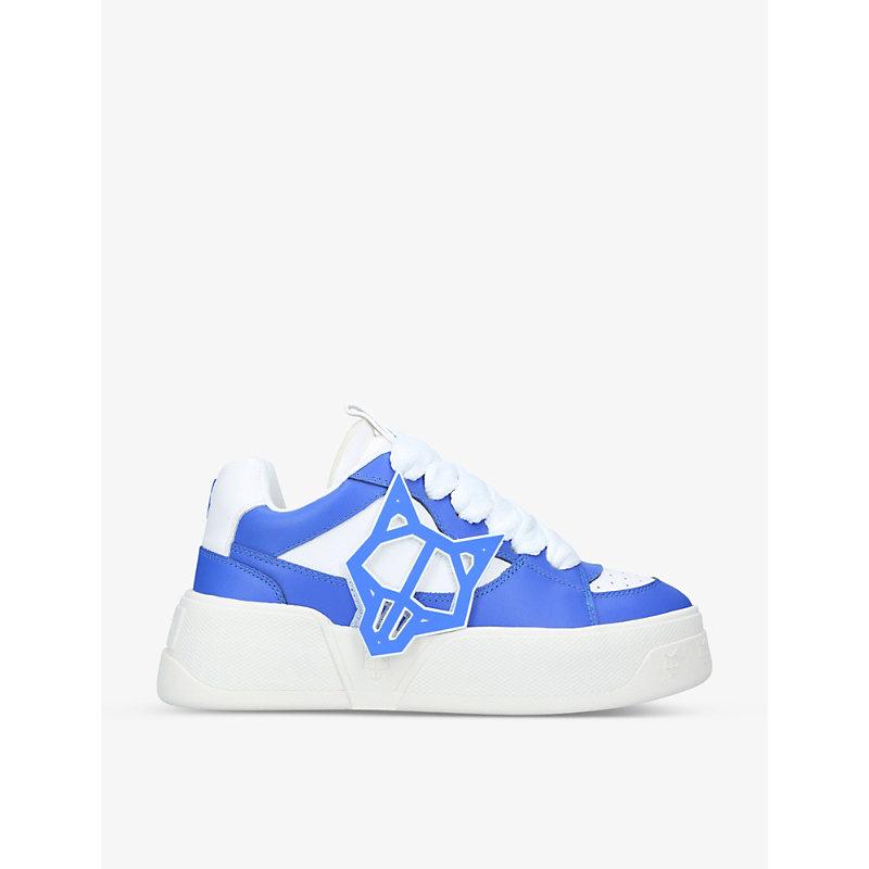 Naked Wolfe Kosa Detachable Logo-badge Leather Low-top Trainers in Blue ...
