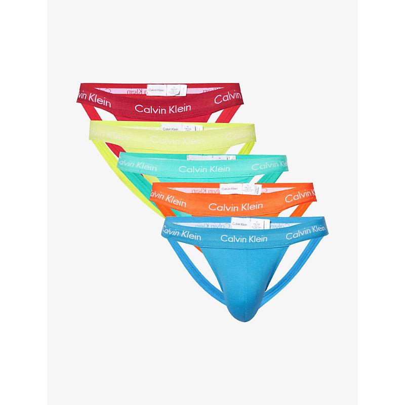 Calvin Klein Pride Low-rise Branded-waistband Pack Of Five Stretch ...