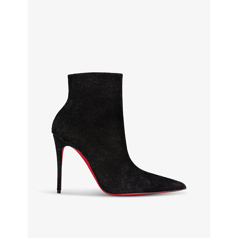 Christian Louboutin Kate Max Booty 100 Velour Heeled Ankle Boots in ...