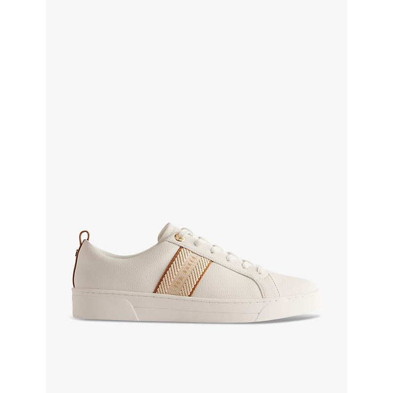 Ted Baker Baily Logo-embroidered Leather-blend Low-top Trainers in ...