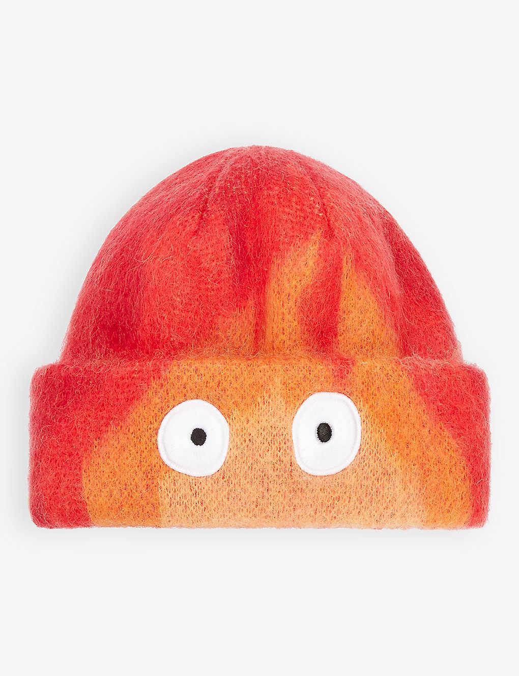 Loewe X Howl's Moving Castle Calcifer Mohair-blend Beanie Hat in Red ...