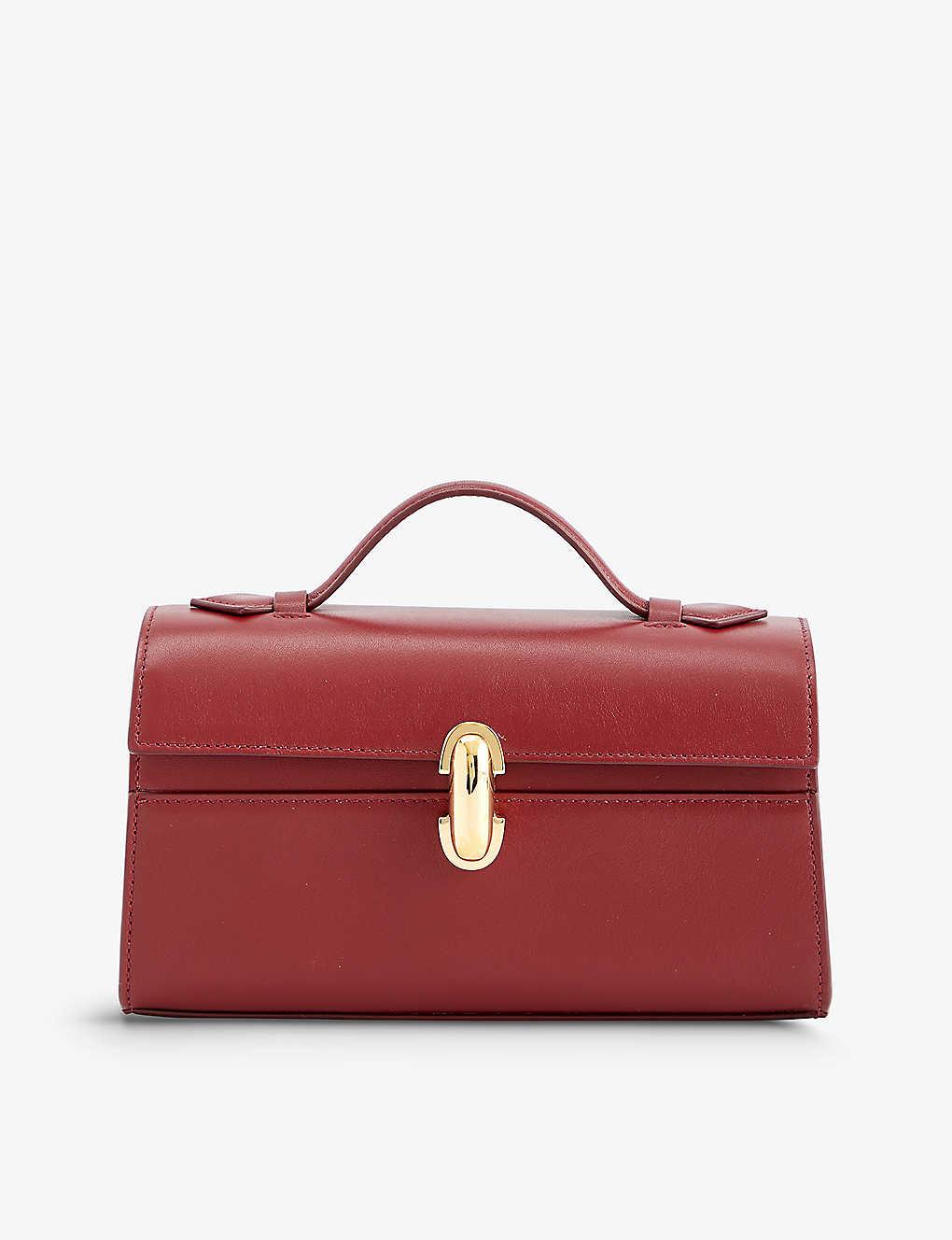 SAVETTE Symmetry Pochette Leather Top-handle Bag in Red | Lyst