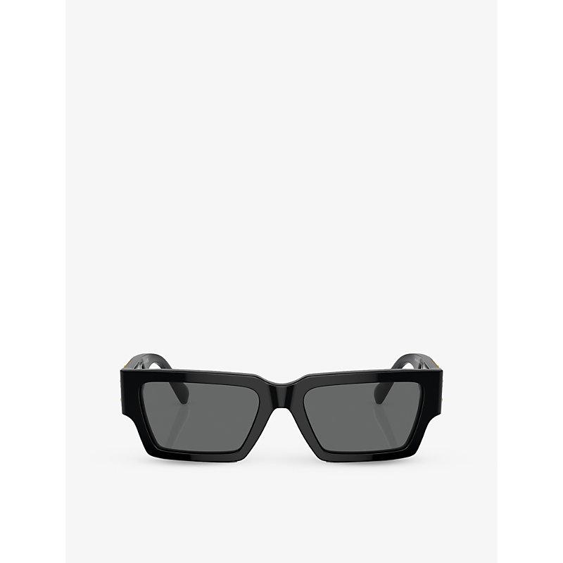 Versace Ve4459 Rectangular-frame Acetate Sunglasses in Black for Men | Lyst