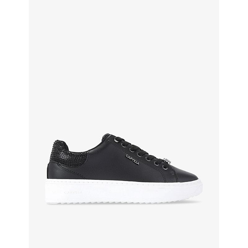 Carvela Kurt Geiger Dream 2 Logo-Badge Faux-Leather Low-Top Trainers in ...