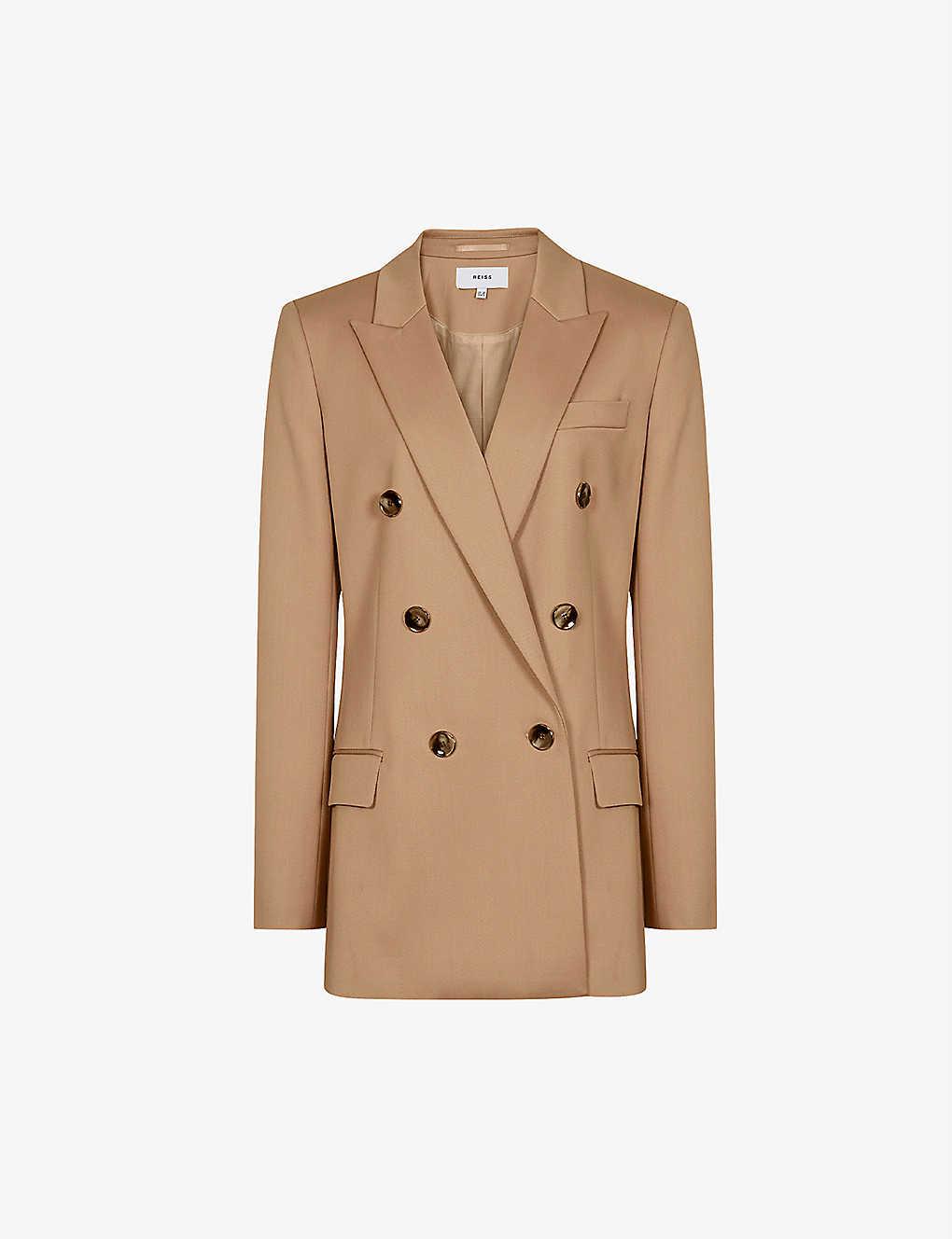 Reiss Larsson Double-breasted Wool-blend Blazer in Natural | Lyst Reiss Larsson Double-breasted Wool-blend Blazer in Natural | Lyst