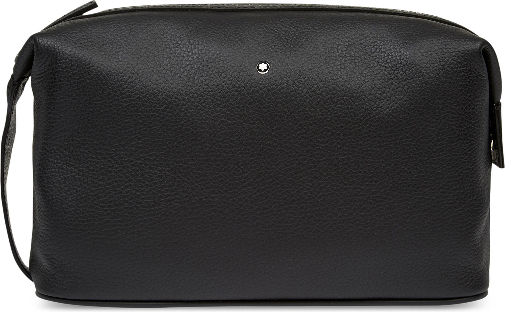 Montblanc Meisterst 1⁄4ck Soft Grain Leather Wash Bag in Black for Men ...