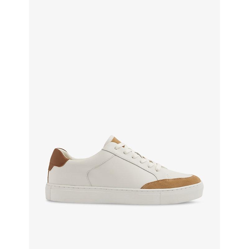 Reiss Ashley Logo-Embossed Leather Low-Top Trainers in White for Men | Lyst