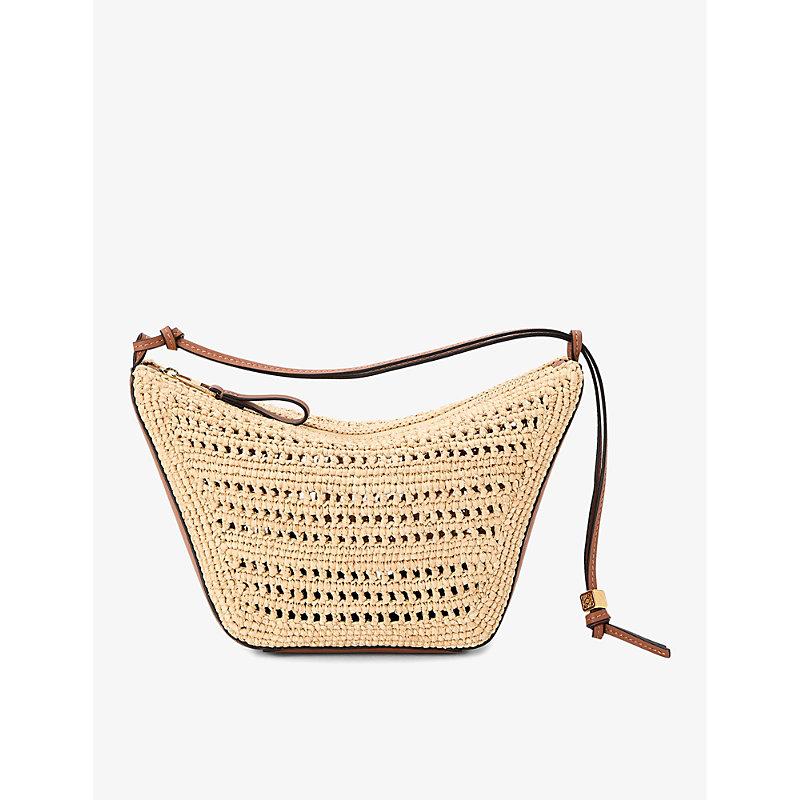 Loewe X Paula's Ibiza Hammock Hobo Mini Raffia Cross-body Bag in White ...