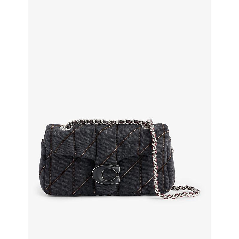 COACH Tabby 20 Denim Shoulder Bag in Black | Lyst