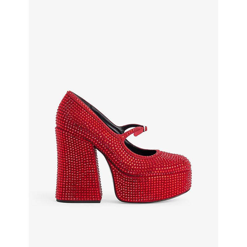 Marc Jacobs The Kiki Crystal-Embellished Platform Leather Mary Jane ...