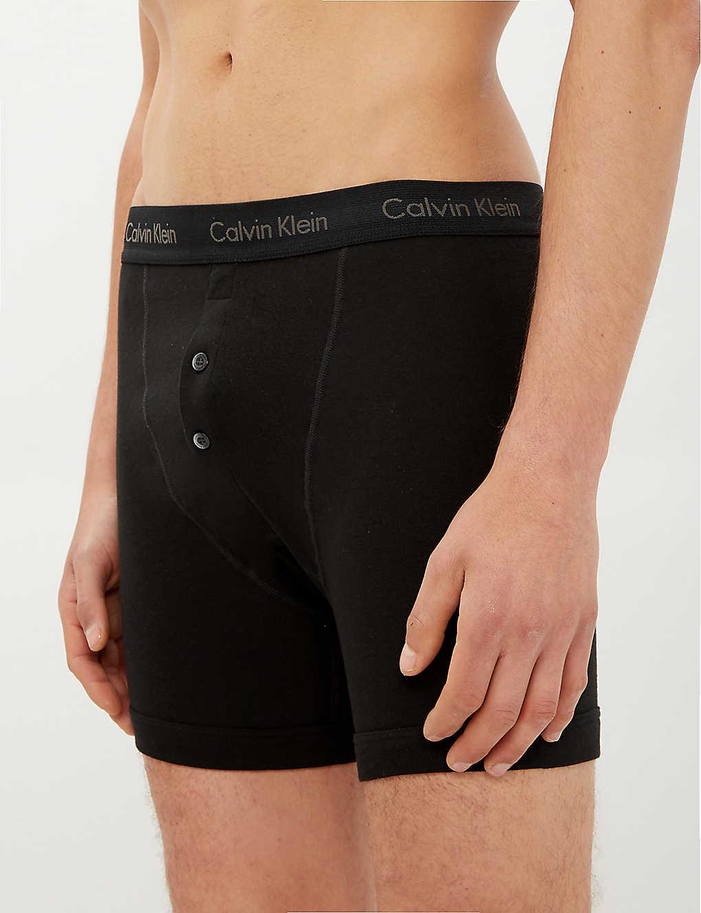 Calvin Klein Cotton Men's Black Button-fly Boxer Briefs for Men - Lyst