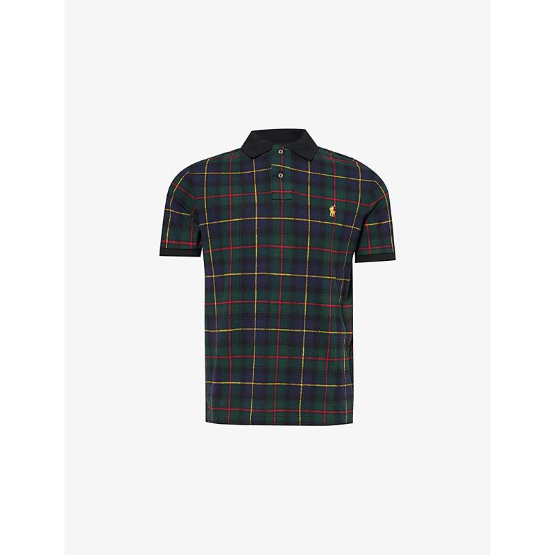 Polo Ralph Lauren Check-Pattern Logo-Embroidered Cotton Polo Shirt in ...