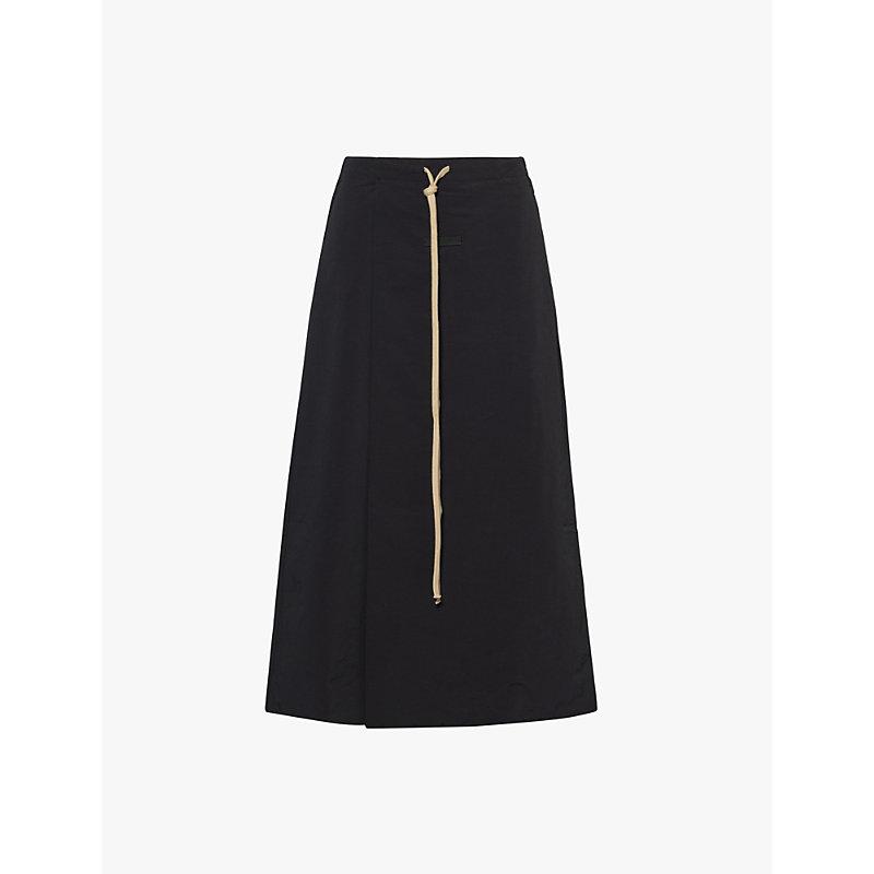 Fear Of God Military Wrap-Front Shell Midi Skirt in Black | Lyst