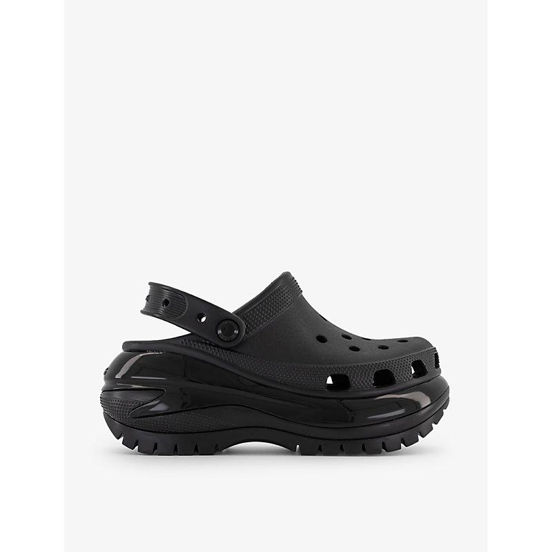 Crocs™ Mega Crush Platform Perforated-rubber Clogs in Black | Lyst
