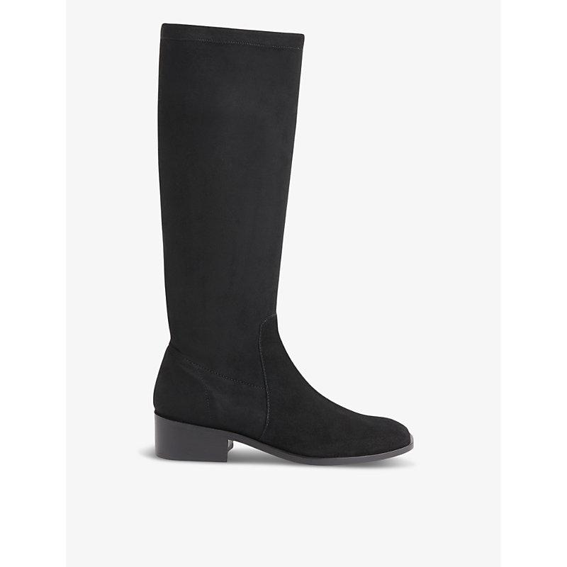 Whistles Lisa Stretch Heeled Leather Knee-High Boots in Black | Lyst