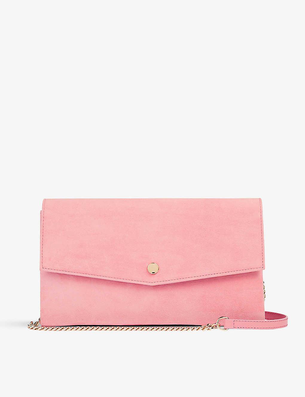 Lk Bennett Layla Envelope Suede Clutch Bag In Pink Lyst