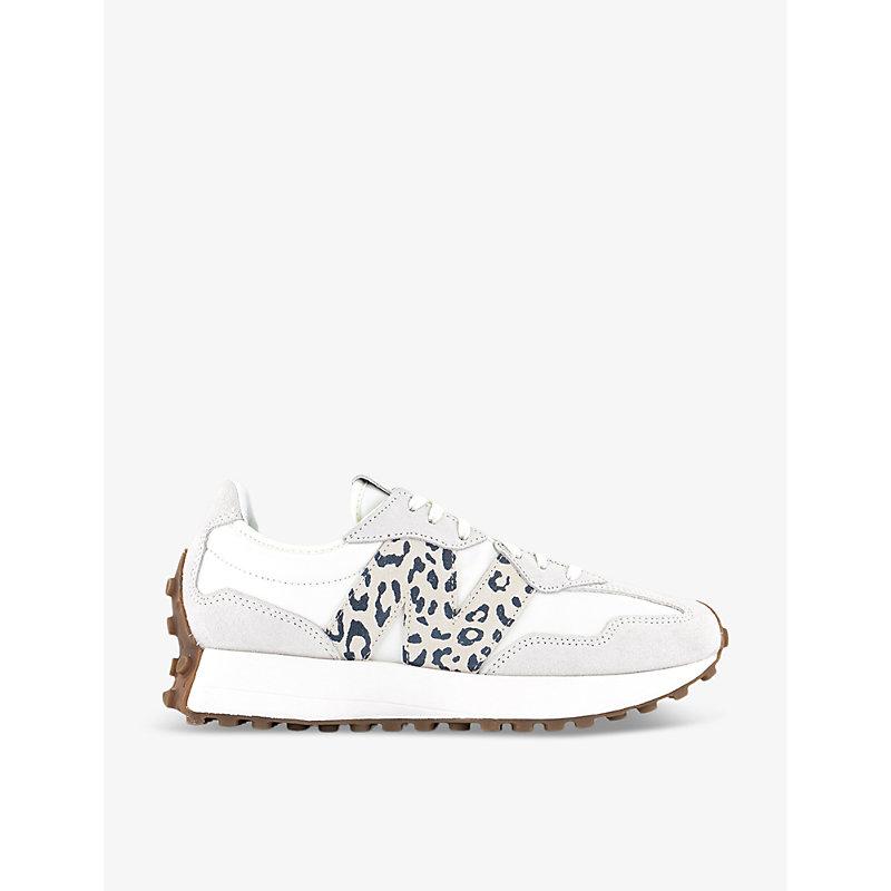 New Balance 327 Logo-Embroidered Suede And Woven Low-Top Trainers in ...