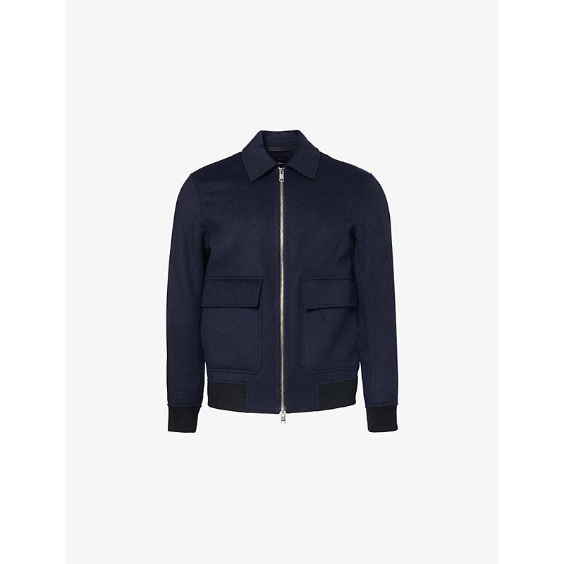 Theory Sean Zip-Front Wool And Cashmere-Blend Felt Jacket in Blue for ...