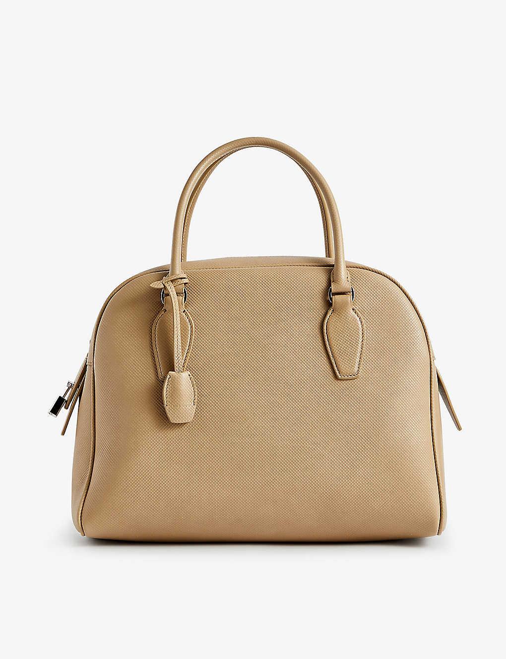 The Row India 10 Leather Top-handle Bag in Natural | Lyst