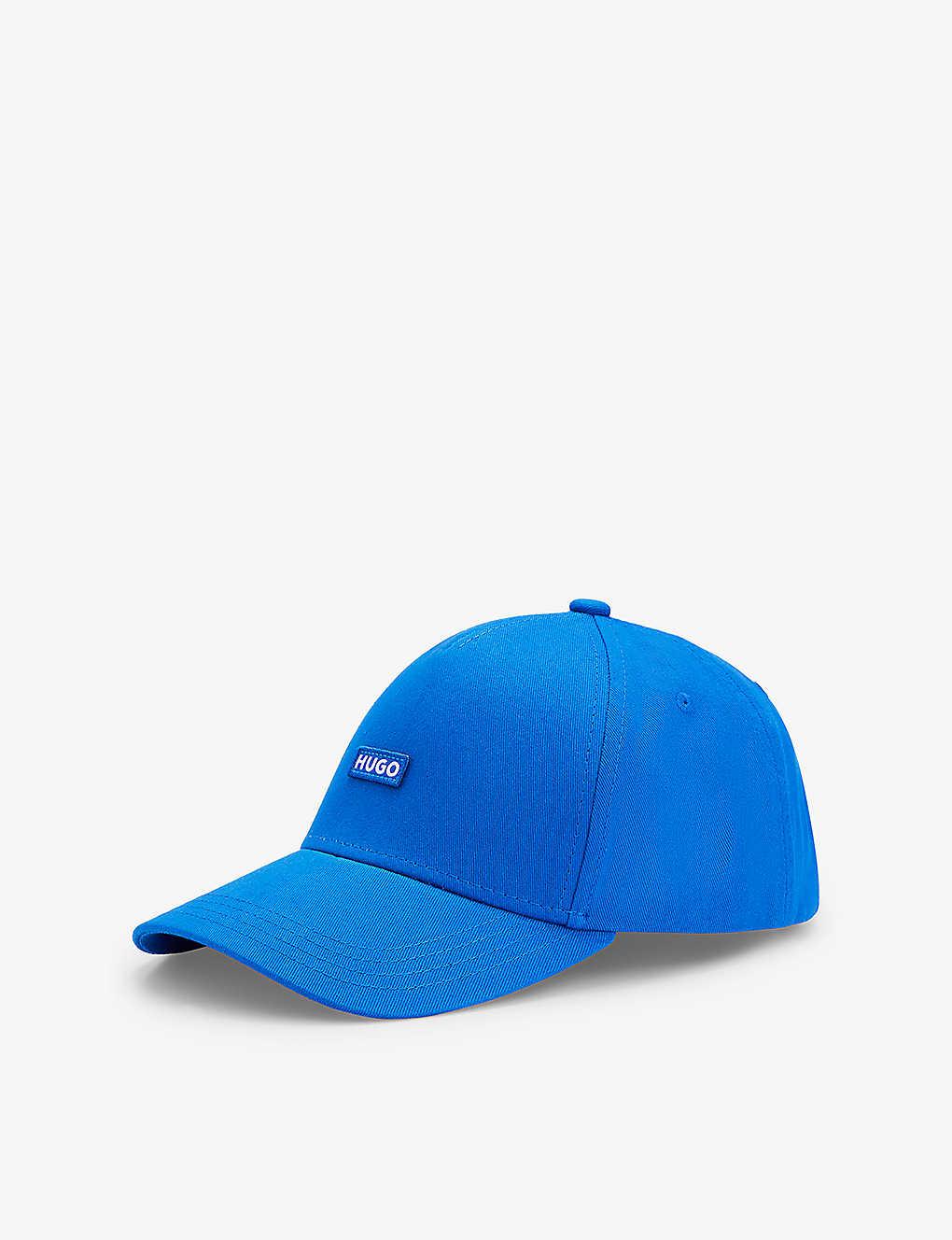 HUGO Open Logo-Badge Cotton Baseball Cap in Blue for Men | Lyst UK