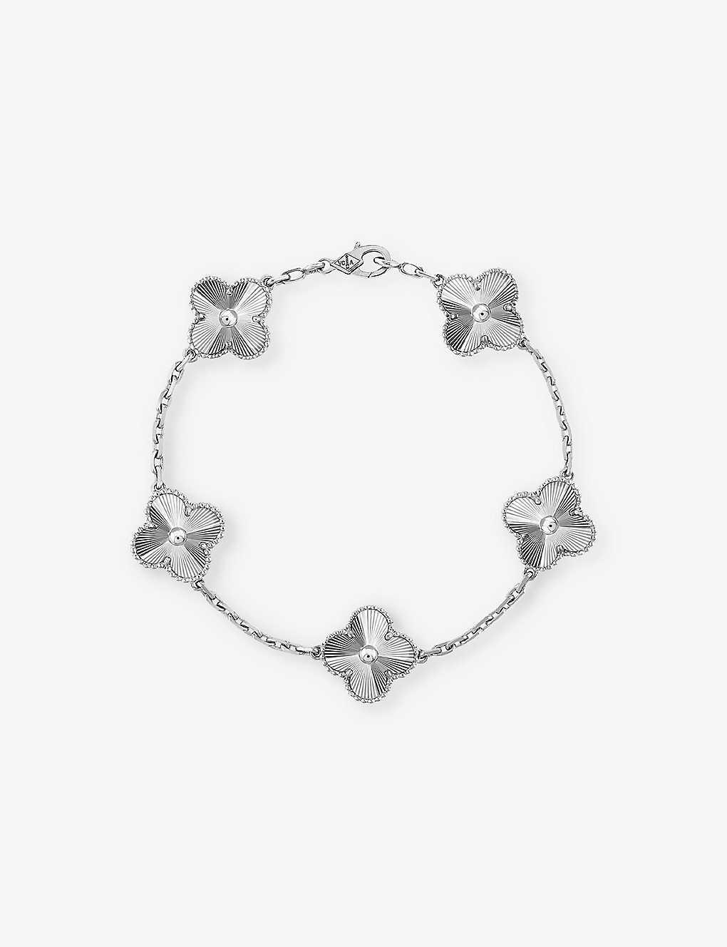 Van Cleef & Arpels Vintage Alhambra 18ct White-gold 5 Motifs Bracelet ...