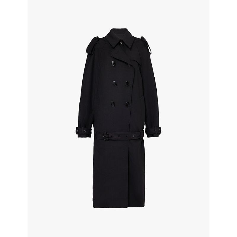 Givenchy Volume Oversized Double-Breasted Wool-Blend Coat in Black | Lyst