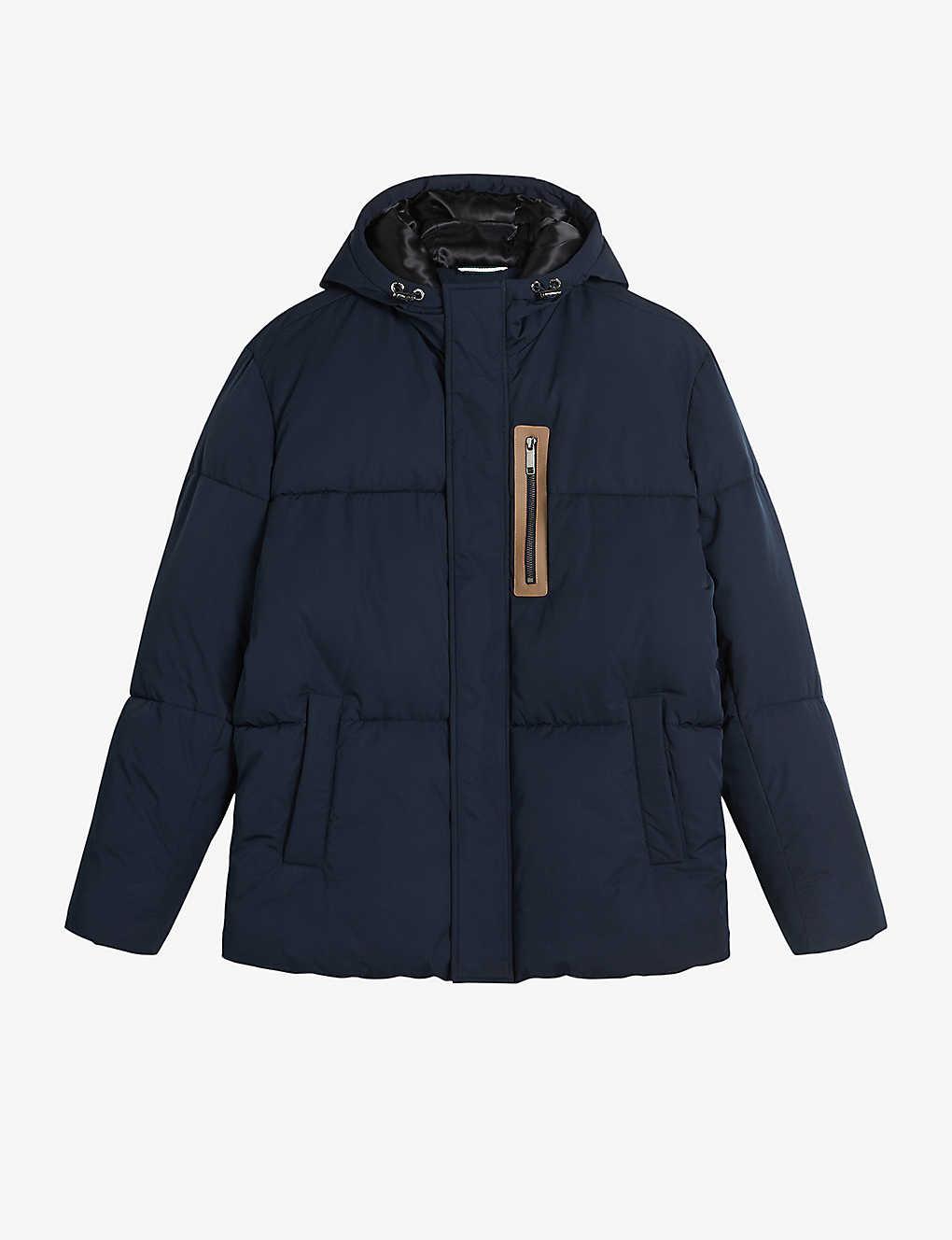Ted Baker Kinmont Hooded Shell Puffer Jacket in Blue for Men | Lyst UK