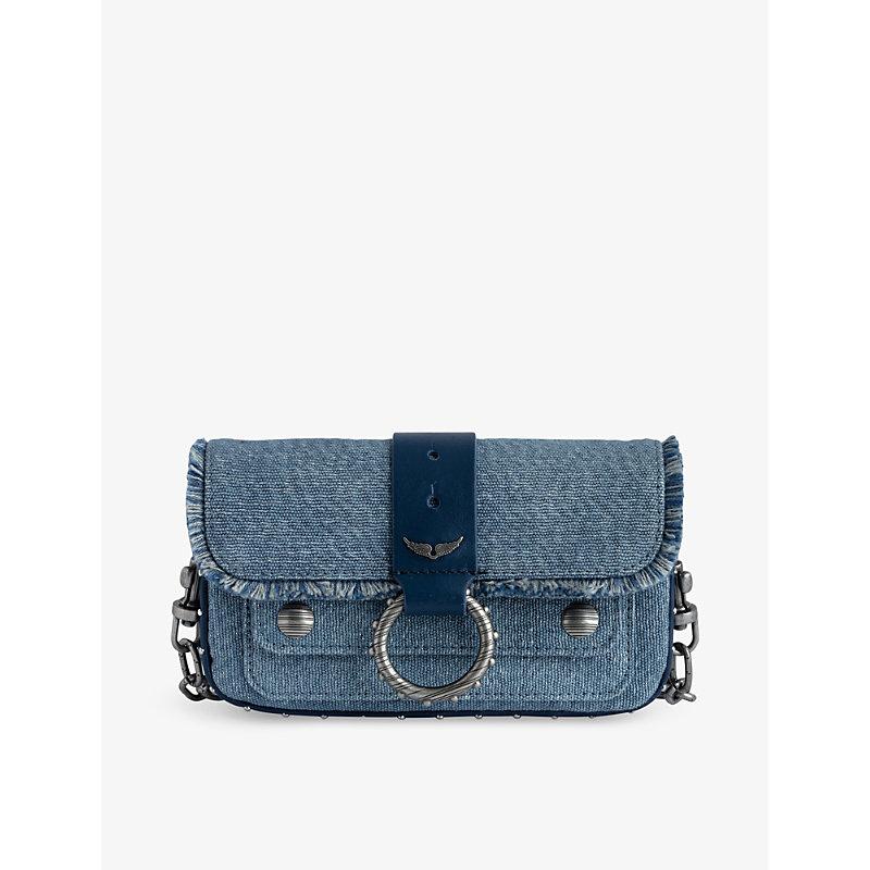 Zadig & Voltaire X Kate Moss Studded Denim Cross-body Bag in Blue | Lyst