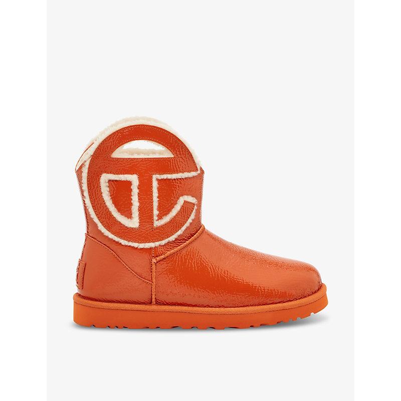 UGG X TELFAR Crinkle-texture Leather Ankle Boots in Orange for Men | Lyst