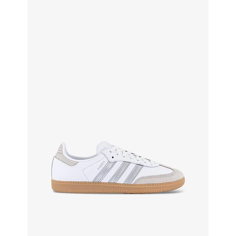 adidas Samba Og Logo-Print Leather And Suede Low-Top Trainers in White ...