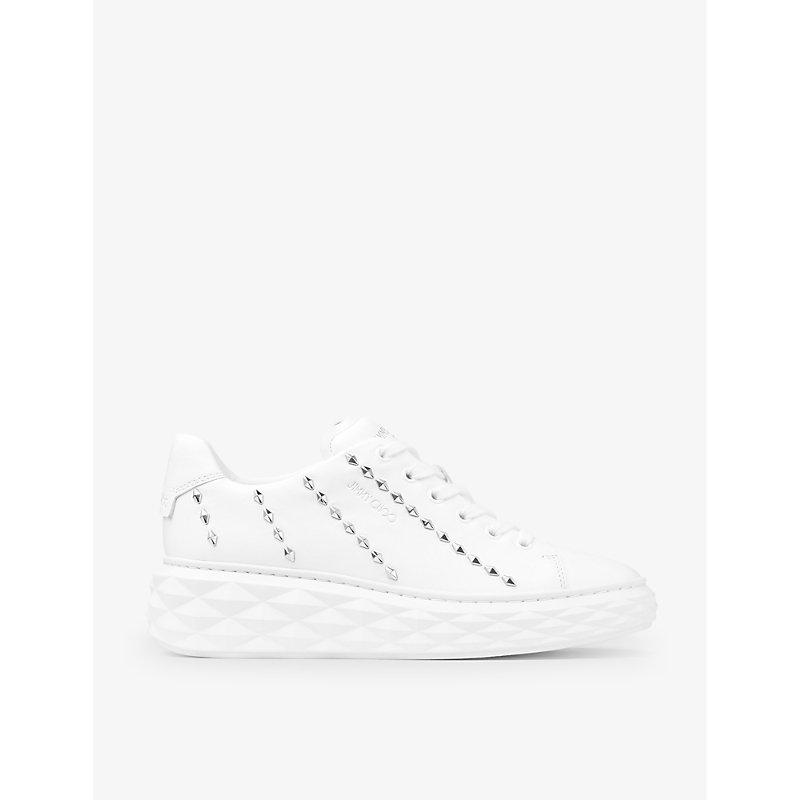 Jimmy Choo Diamond Light Maxi Leather Low-top Trainers in White | Lyst