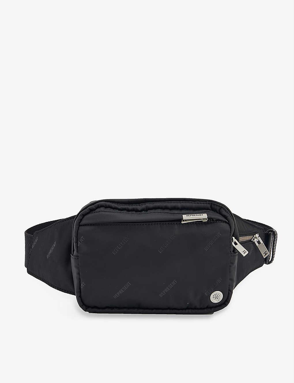 Represent Brand-print Woven Cross-body Bag in Black for Men | Lyst