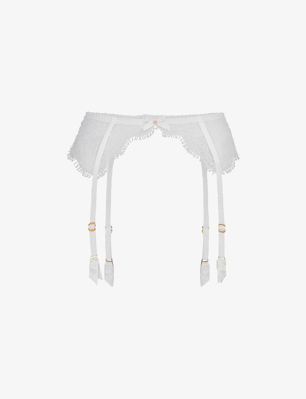 Agent Provocateur Lorna Lace Suspender Belt X In White Lyst Uk