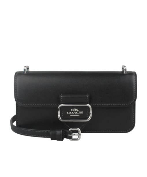 COACH Flip Logo Shoulder Bag in Black | Lyst