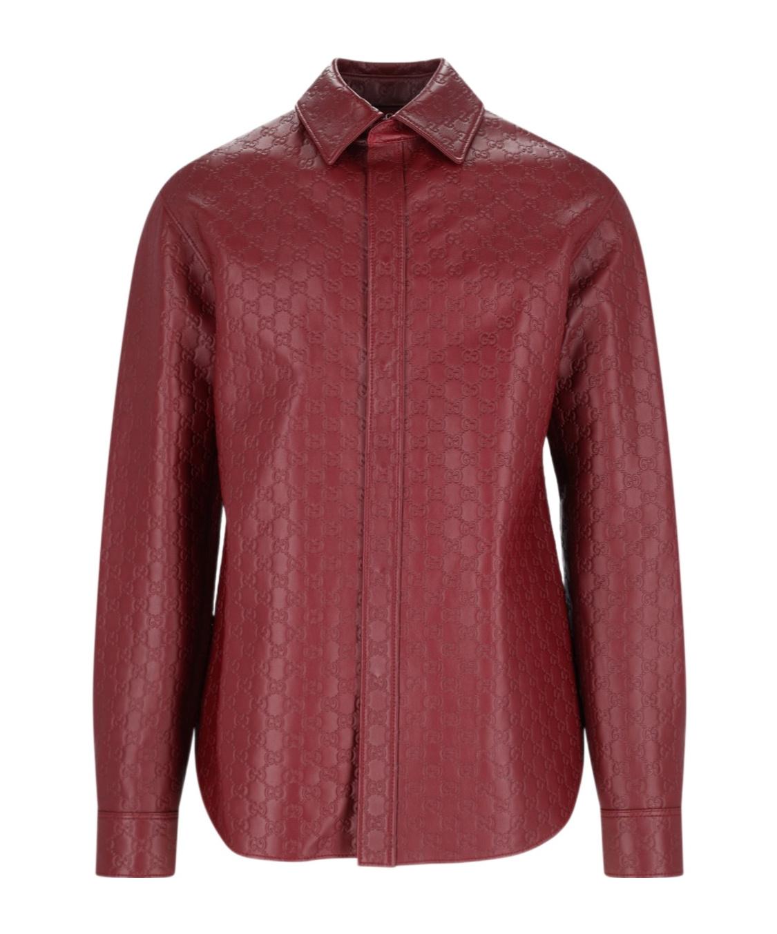 Gucci Shirt And Leather Jacket in Red for Men | Lyst