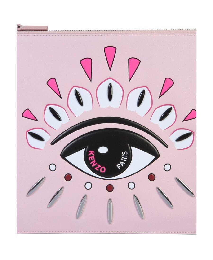 KENZO Embossed Eye Logo Clutch in Pink Lyst